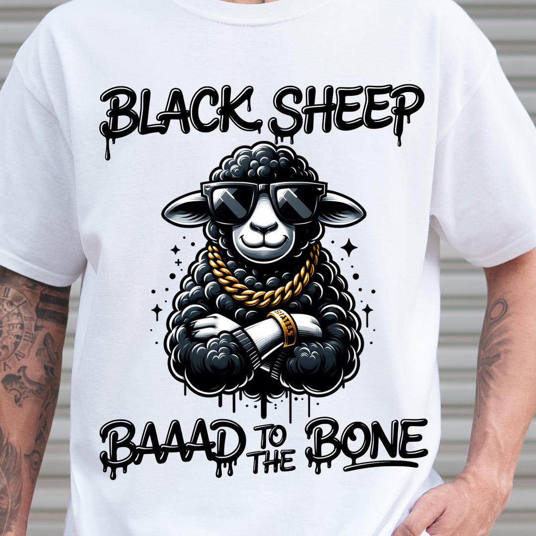 Cool Black Sheep PNG, Gangsta Animal Clipart Design, Funny Attitude ...