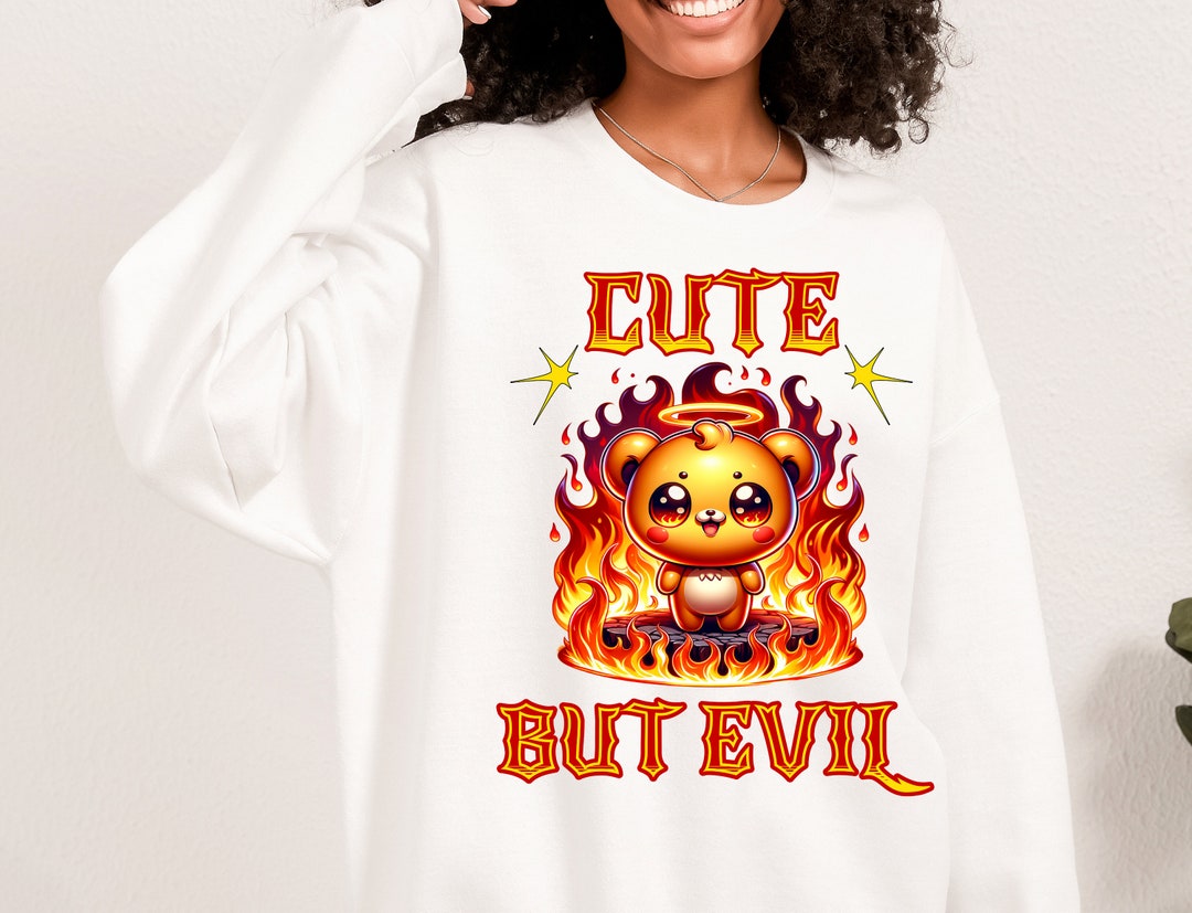 Cute but Evil Teddy Bear Digital Png Funny Cute Teddy Hell Digital ...