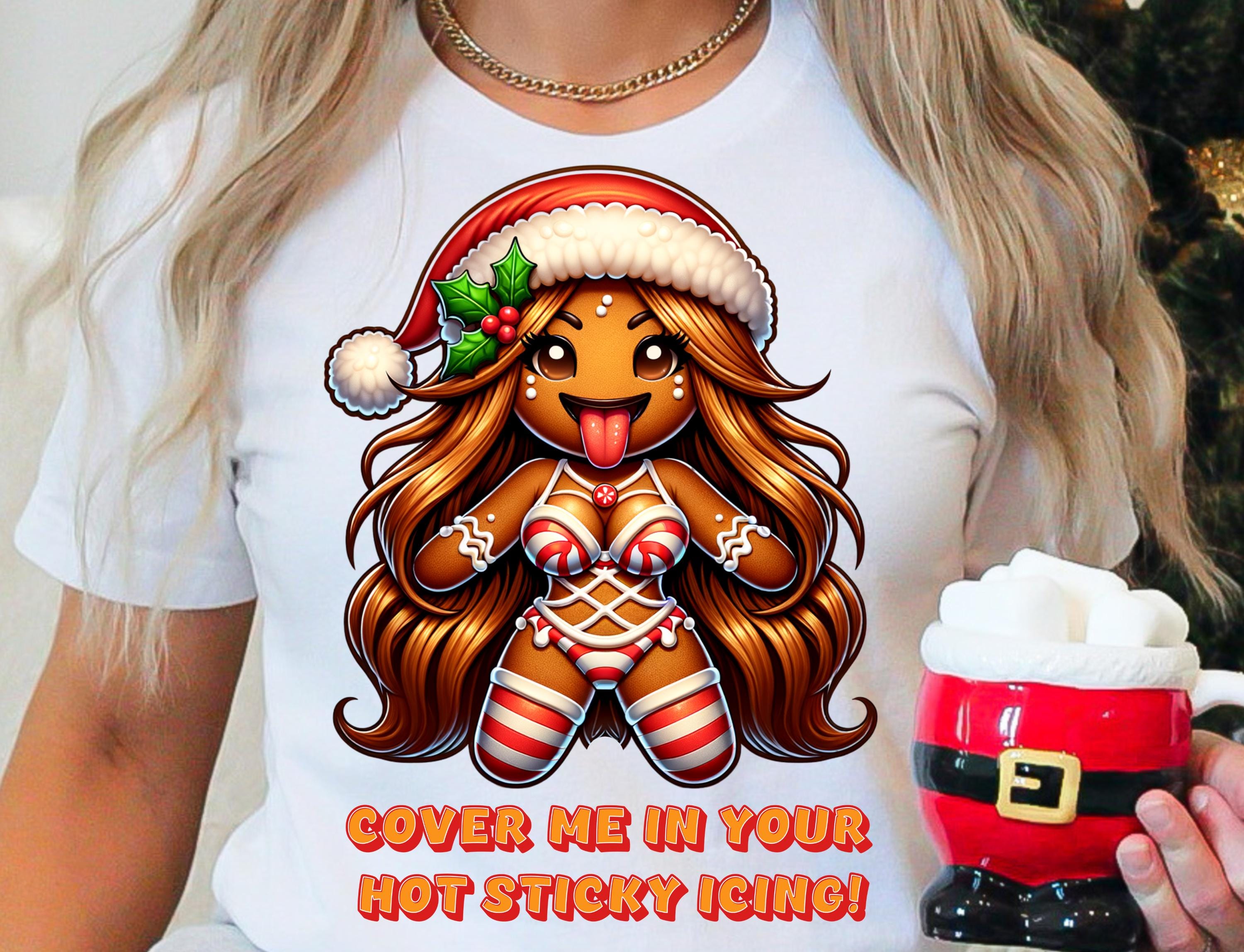 Sexy Gingerbread Woman Png Naughty Christmas Stripper Digital Design
