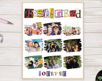 Personalised Group of Friends Print Best Friend Print Birthday Gift ...