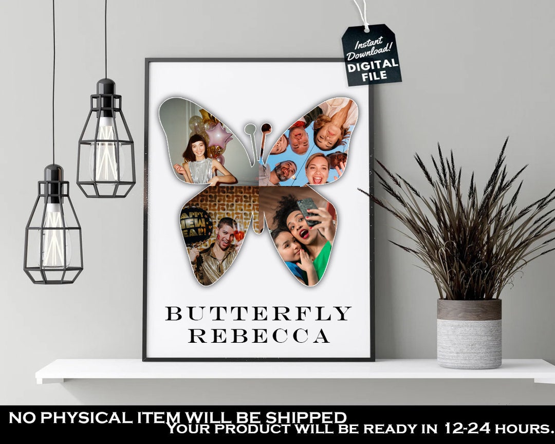 Custom Butterfly Photo Collage: Personalized Family Gift (digital File ...