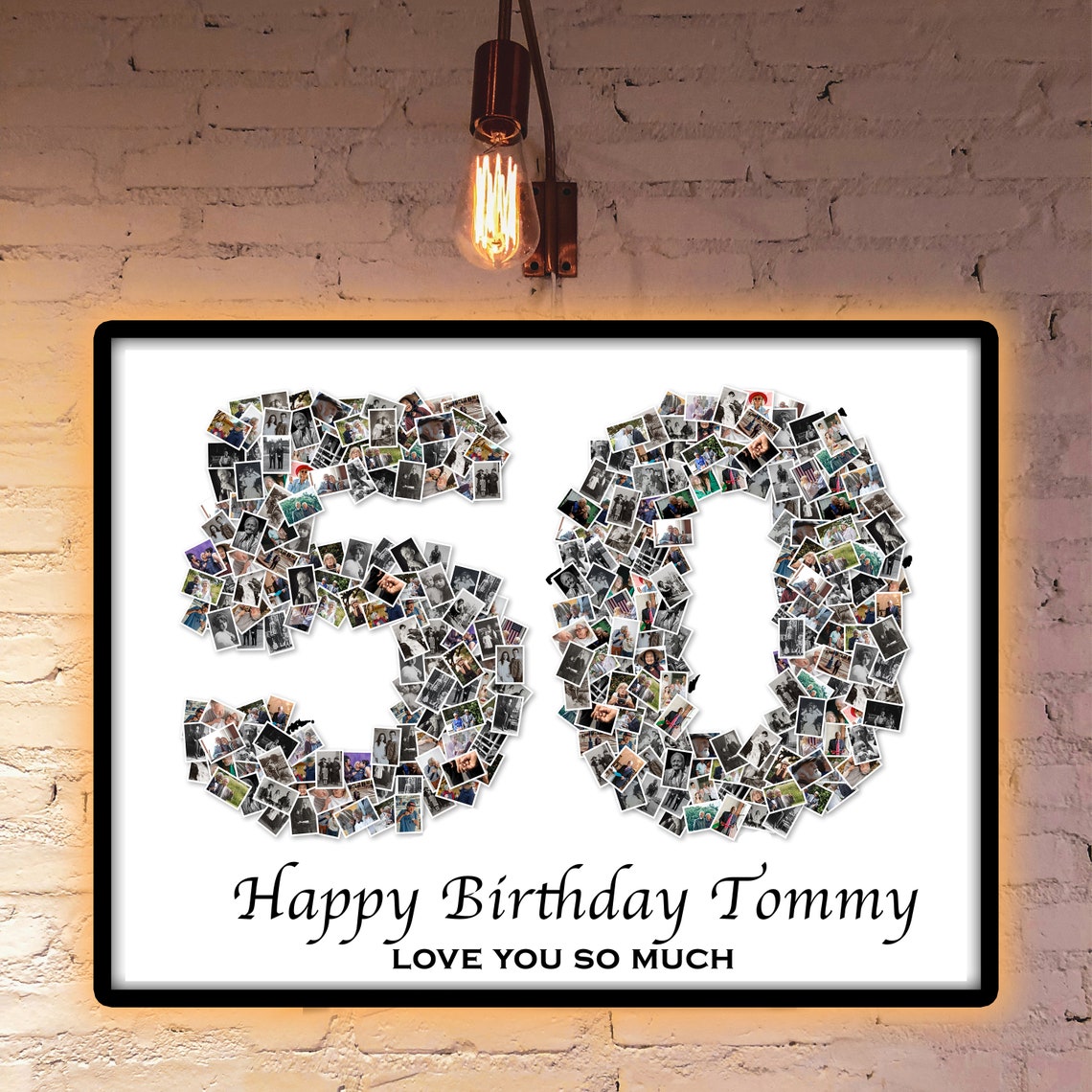 50th Birthday Photo Collage Number Photo Collage 50th - Etsy