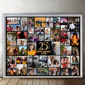 25th Birthday Photo Collage: A Bespoke Gift With Your Photos! Perfect ...