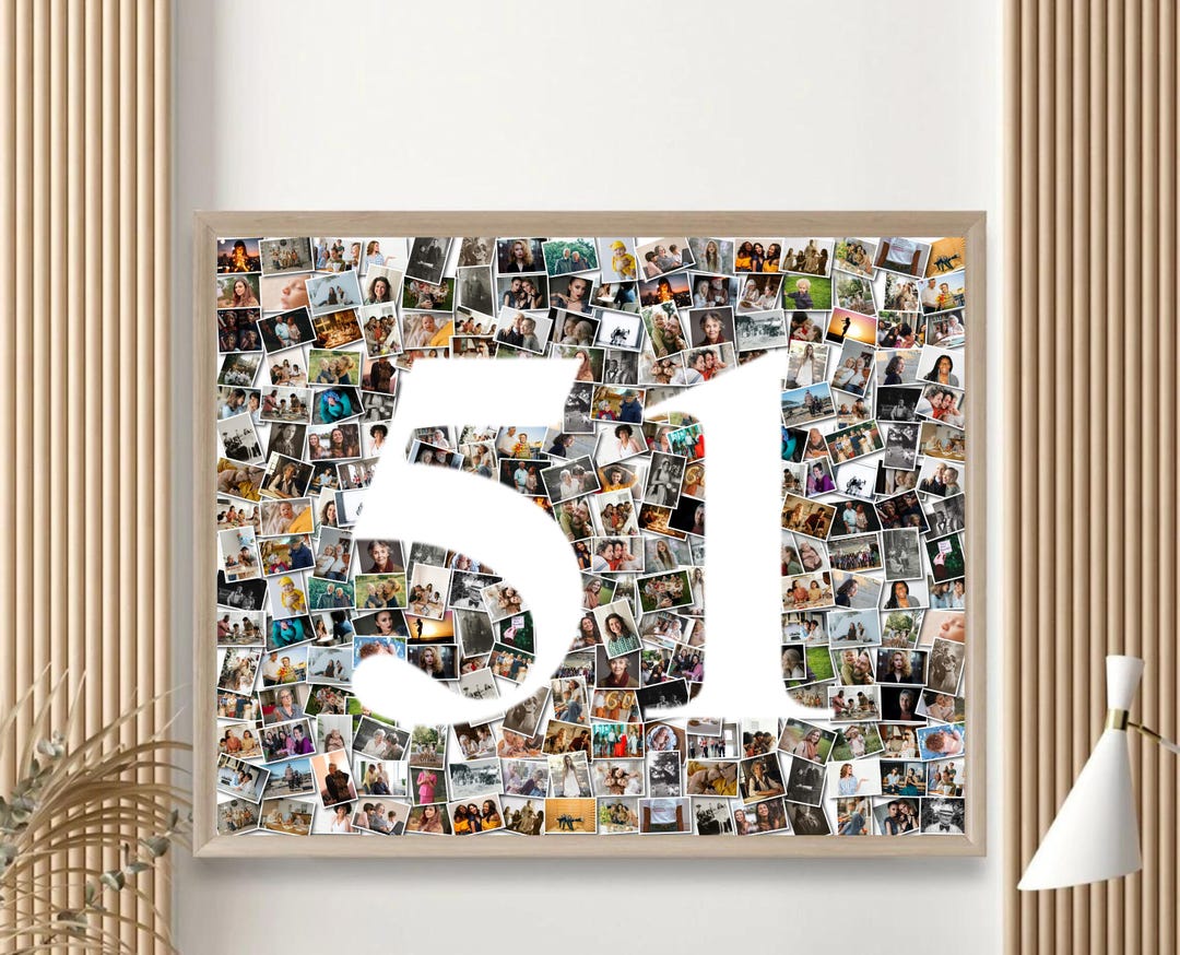 Collage de photos de numéros de 51e anniversaire, cadeau d'anniversaire ...