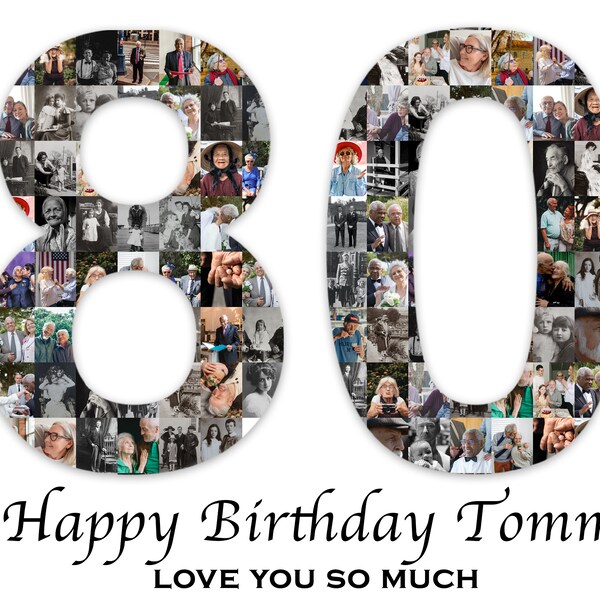 80th Birthday Photo Collage - Etsy