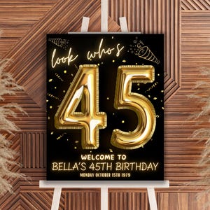 45th Birthday Celebration Poster, Custom Photo Collage, Canva Template ...