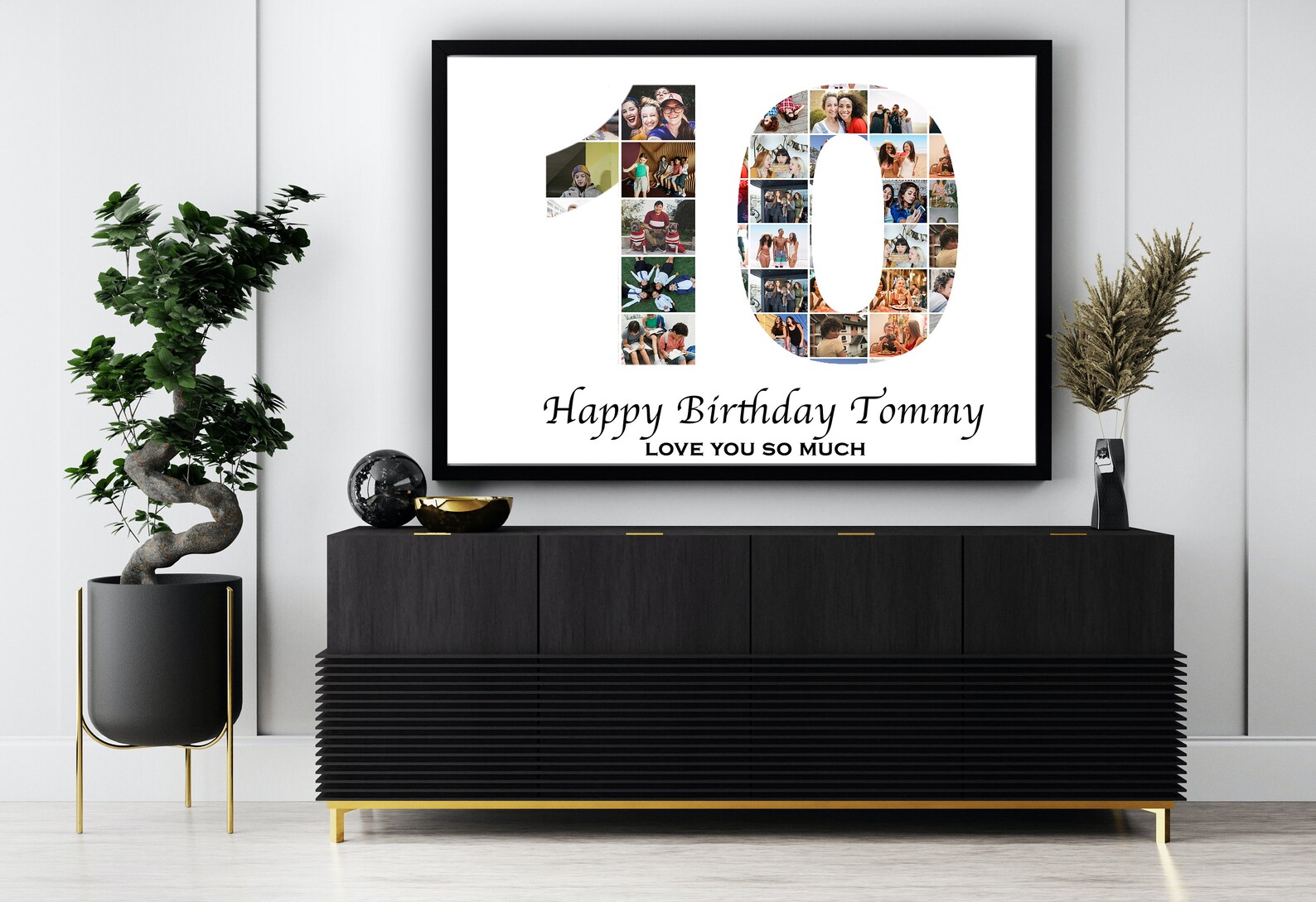 Custom 10th Birthday Photo Collage Number Photo Collage 10th - Etsy