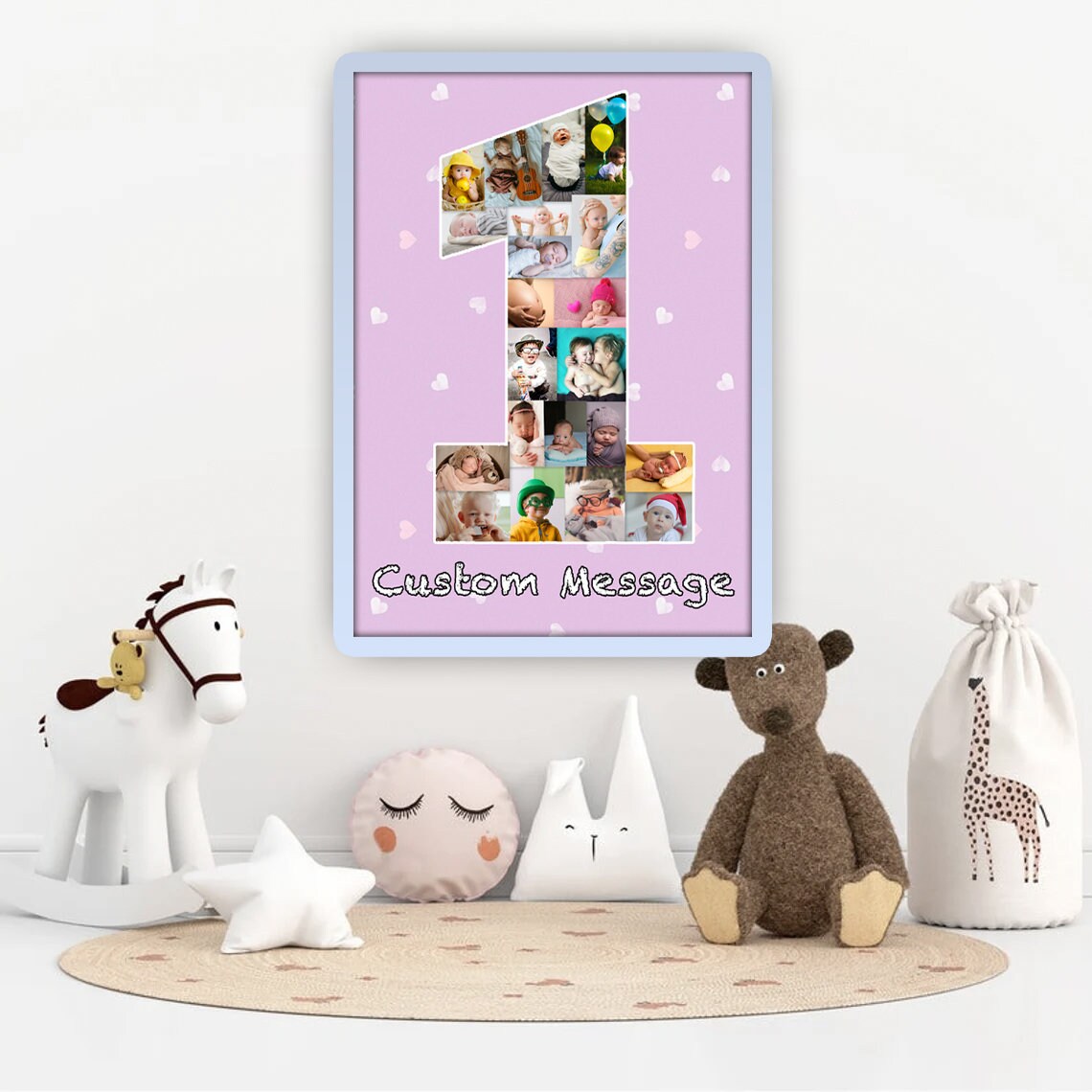 1st Birthday Photo Collage Baby Photo Collage Number - Etsy
