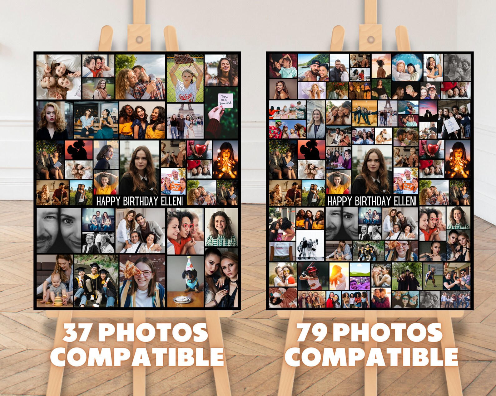 Editable Birthday Photo Collage SET Photo Montage Board, Celebrate Life ...