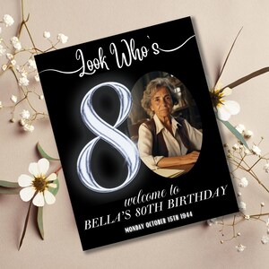 Editable Set 80th Number Birthday Photo Collage Bundle TEMPLATE, Custom ...
