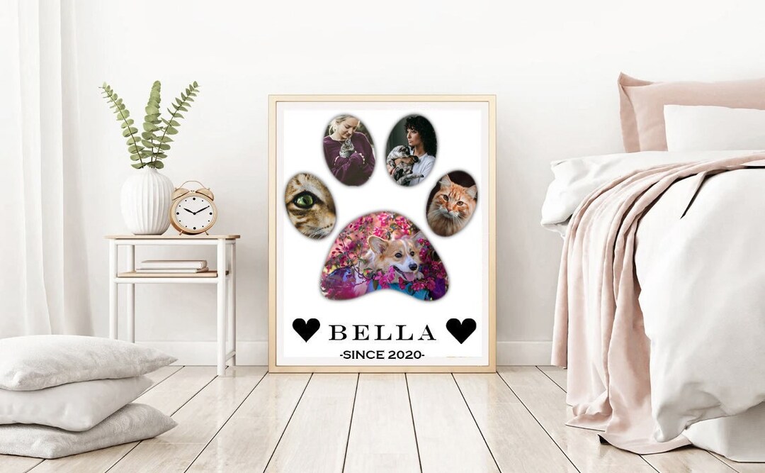 Custom Paw Print Collage for Pet, Pet Collage Portrait, Custom Photo ...