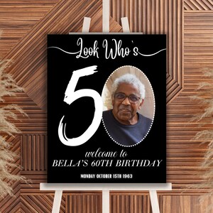 50th Birthday Poster, Look Who's 50, Unique 50th Number Celebration ...