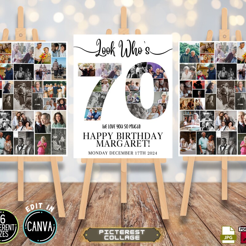 70th Photo Collage - Etsy