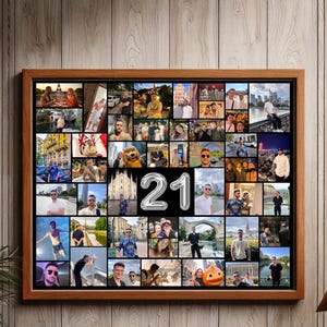 Editable 21st Birthday Photo Collage Template , Celebrate Life, Photo ...