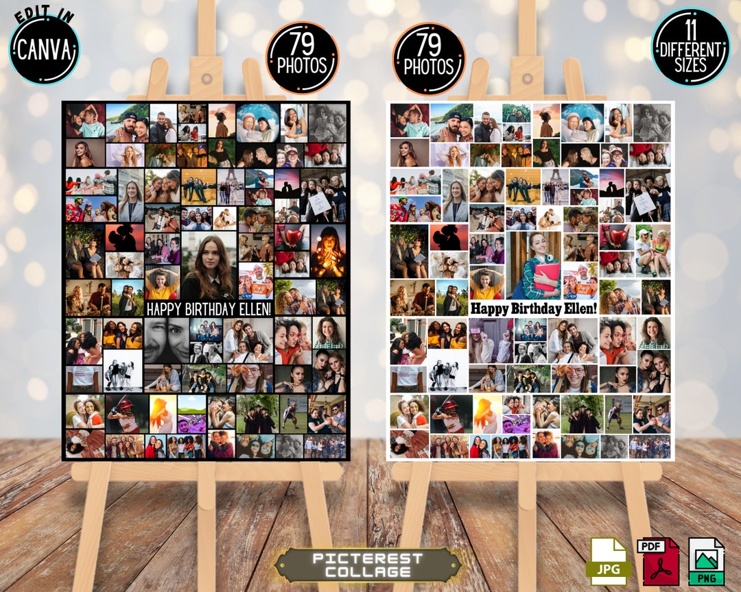Editable Birthday Photo Collage Set: Personalized Memories, Celebrate ...
