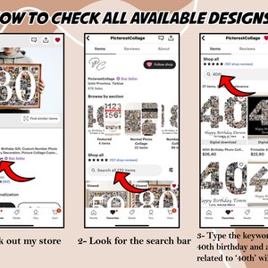 50th Birthday Photo Collage, Number Photo Collage, Custom Birthday Gift ...