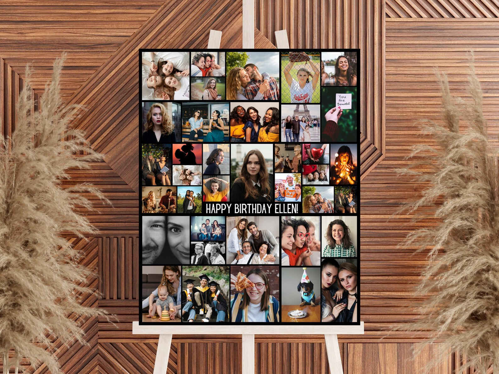 Editable Birthday Photo Collage SET Photo Montage Board, Celebrate Life ...