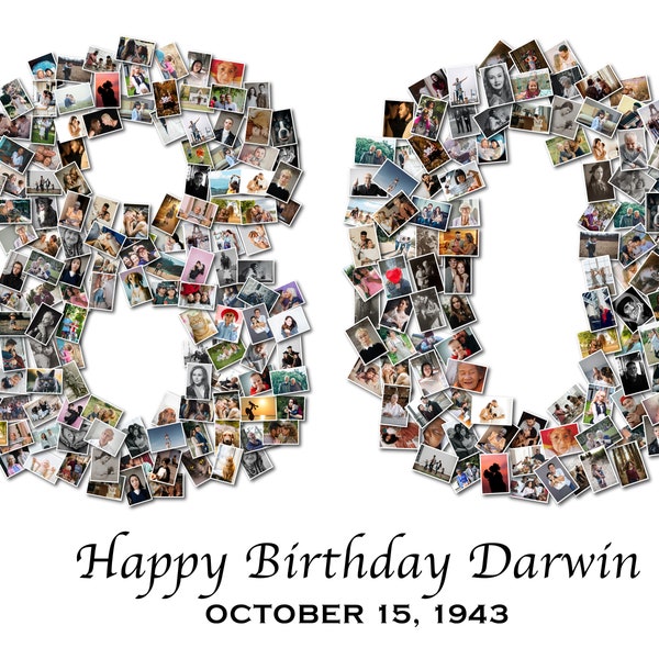 80th Birthday Photo Collage - Etsy