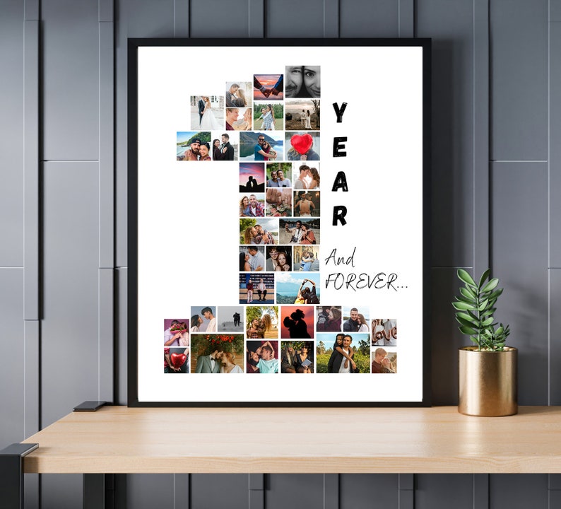 Collage de fotos de 1 número personalizado Plantilla de Canva - Etsy México