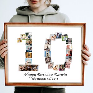 Custom 10th Birthday Photo Collage 10th Anniversary Gift - Etsy