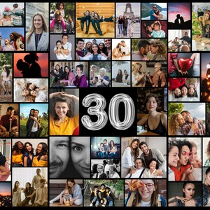 Editable Collage 30th Birthday Photo Template, Celebrate Life, Photo ...