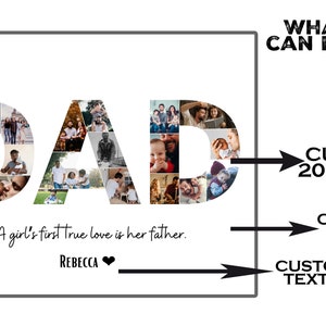 Editable Dad Photo Collage Template, DIY Canva Template, Dad Gift From ...