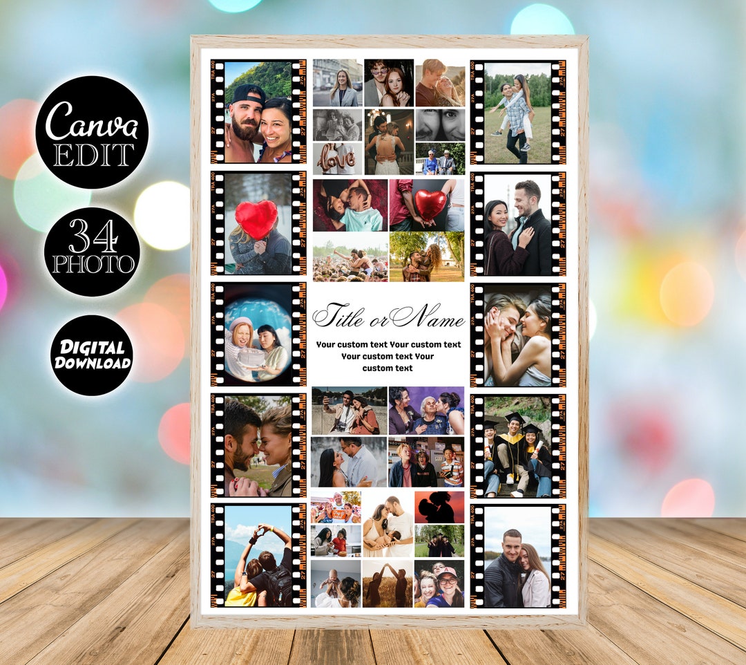 24x36 Photo Collage, Canva Template, With Your 34 Photos, Custom ...