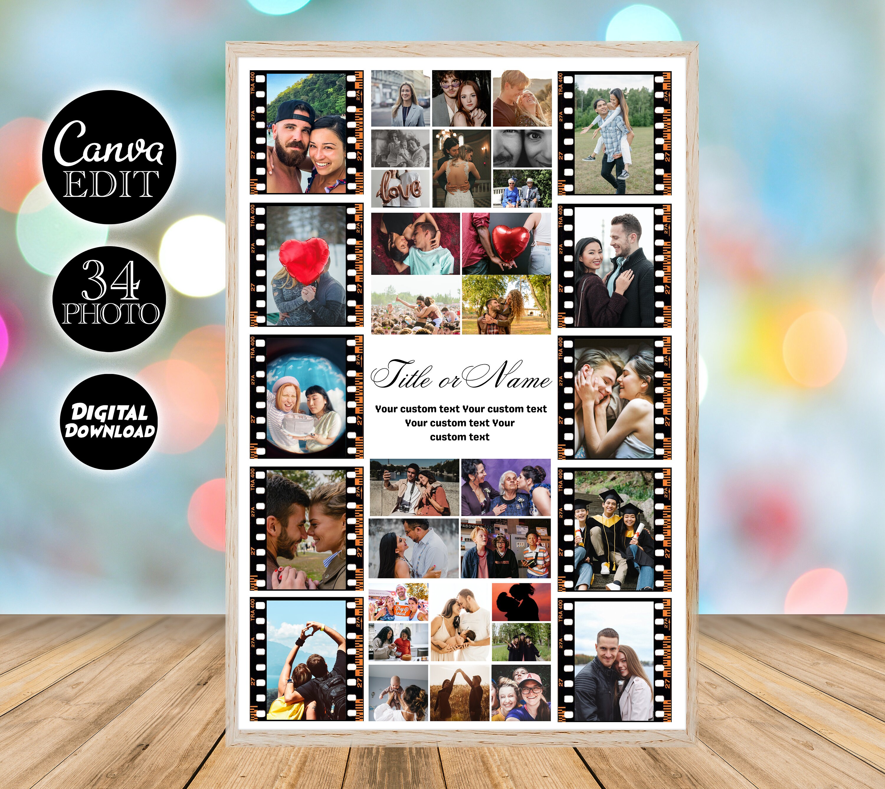 24x36 Photo Collage Canva Template With Your 34 Photos - Etsy