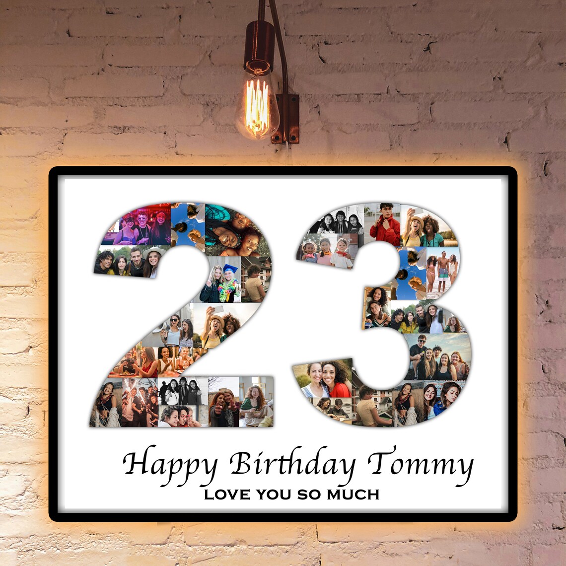 23th Birthday Photo Collage Number Photo Collage 23th - Etsy