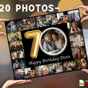 Customizable 70th Birthday Photo Collage - Create Your Own 70th ...