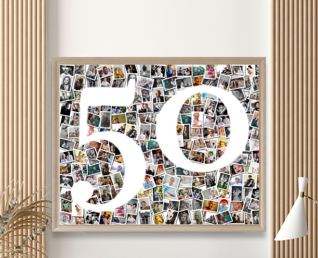 50th Birthday Full Photo Collage, 50th Birthday Gift, Custom Made From ...
