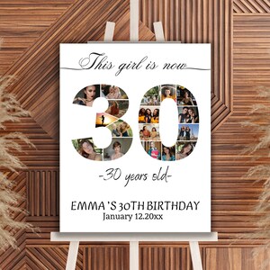 Editable 30th Number Birthday Photo Collage TEMPLATE, Custom Photo ...