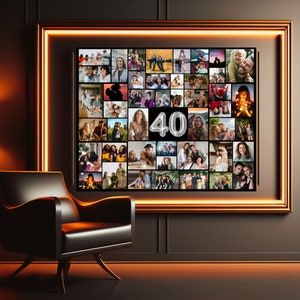 40th Birthday Photo Collage Template: Editable Canva Design (digital ...