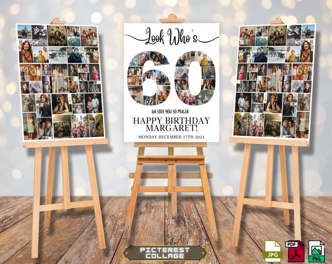 SET 60th Birthday Photo Montage Board - Create Memories With a Custom ...