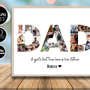 Editable Dad Photo Collage Template, DIY Canva Template, Dad Gift From ...