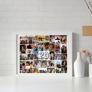 Editable 20th Birthday Photo Collage Canva Template, Celebrate Life ...