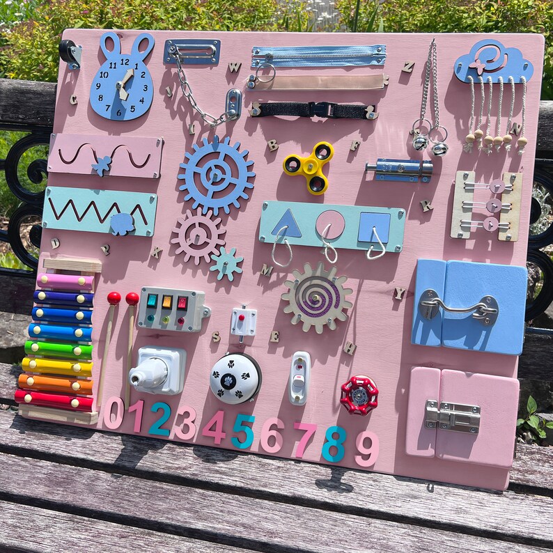 Busy Board 70 X 60 Cm for Development Baby Motor Skills, Personalized ...