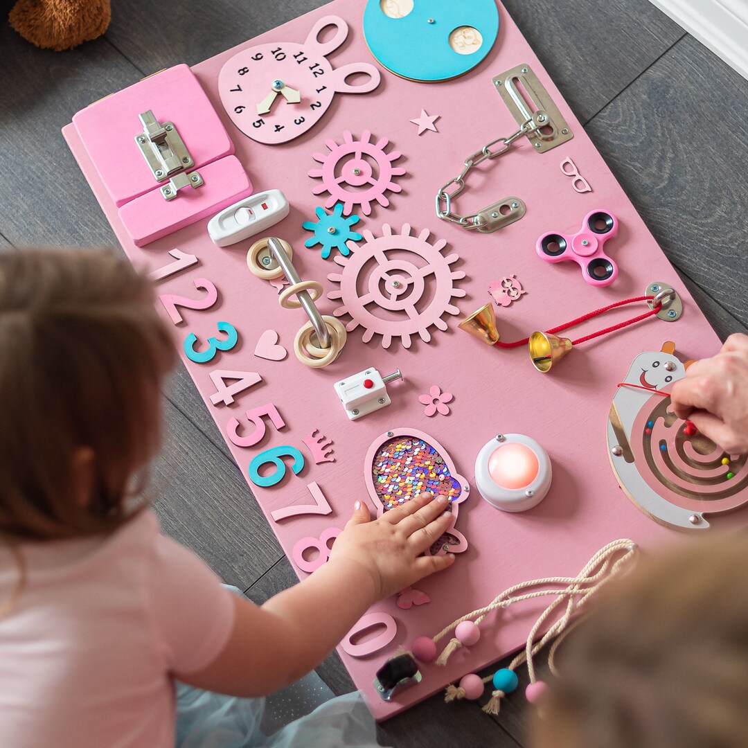 Smart Kids Favorite: Montessori-inspired Pink Busy Board With ...