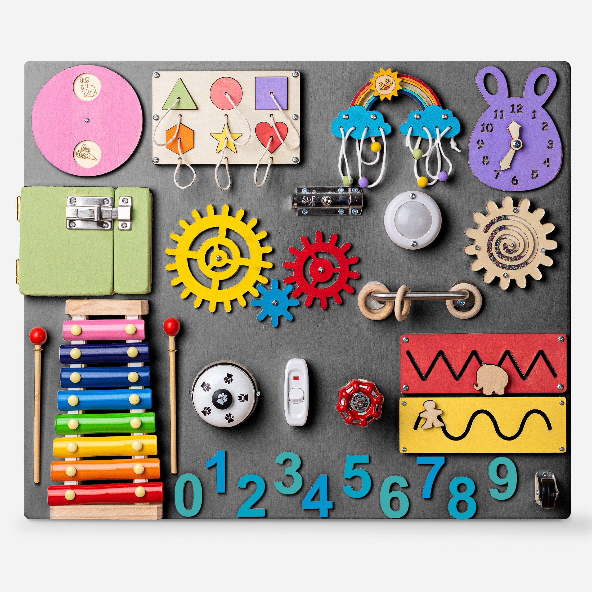 Montessori Busy Board 50 X 60, Busy Board for Autism, Wooden Busy Board ...