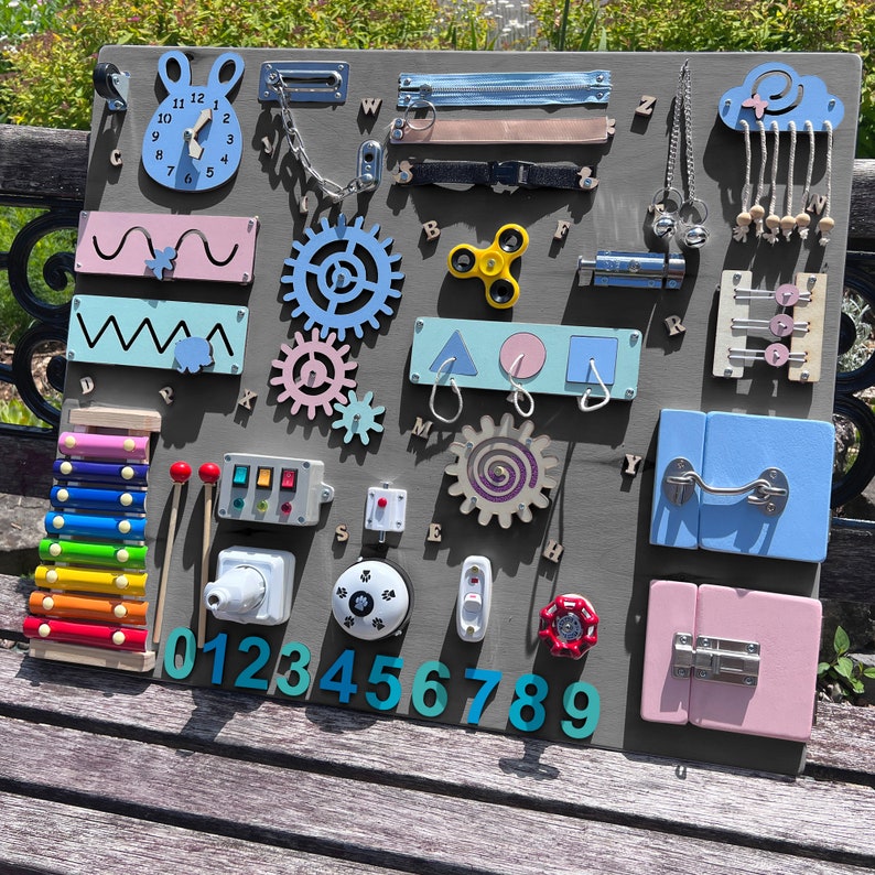 Custom Busy Board 70 X 60 Cm With Name Your Baby for Development Motor ...