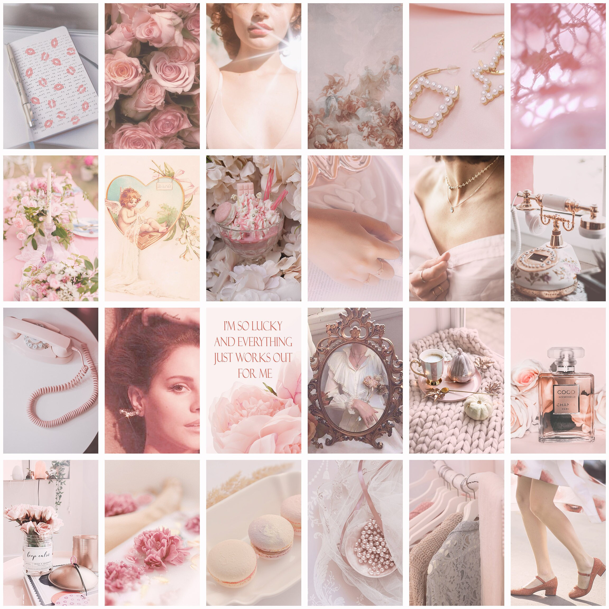 Coquette Wall Collage Kit 25 Pcs Blush Pink Girly Wall Art - Etsy