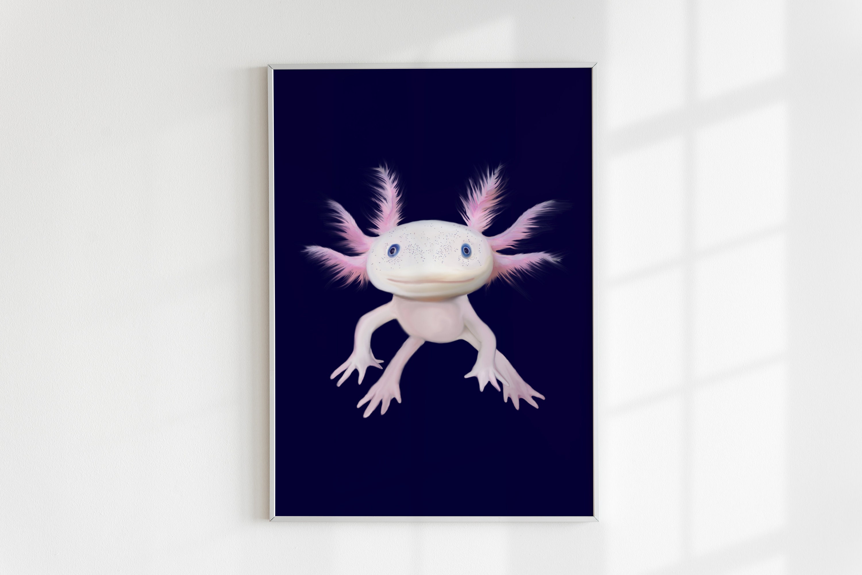 Cute Axolotl Print Marine Creatures Wall Art Printable Sea Animals ...