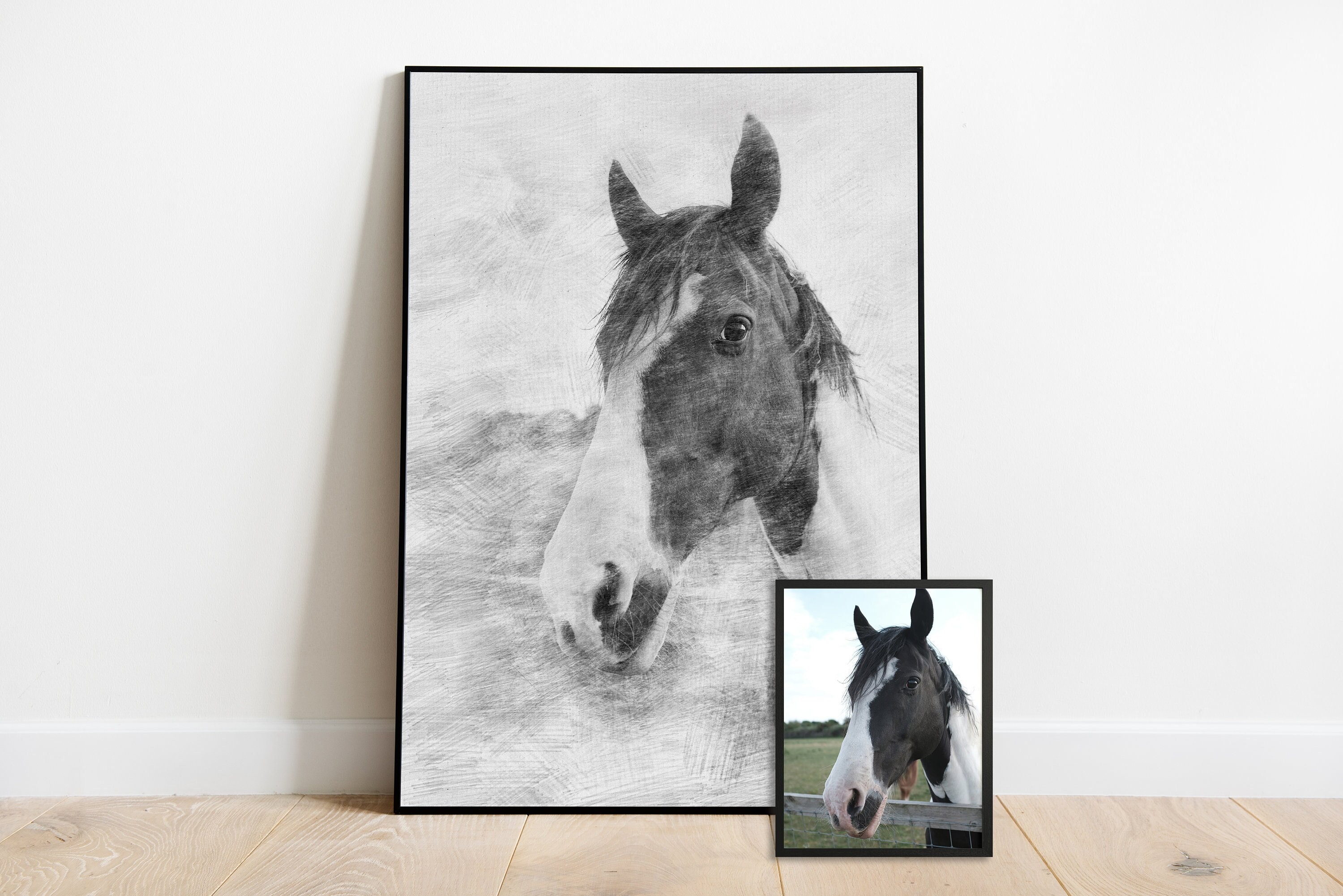 Custom Sketch From Photo Horse Memorial Gift Pet Remembrance Gift ...