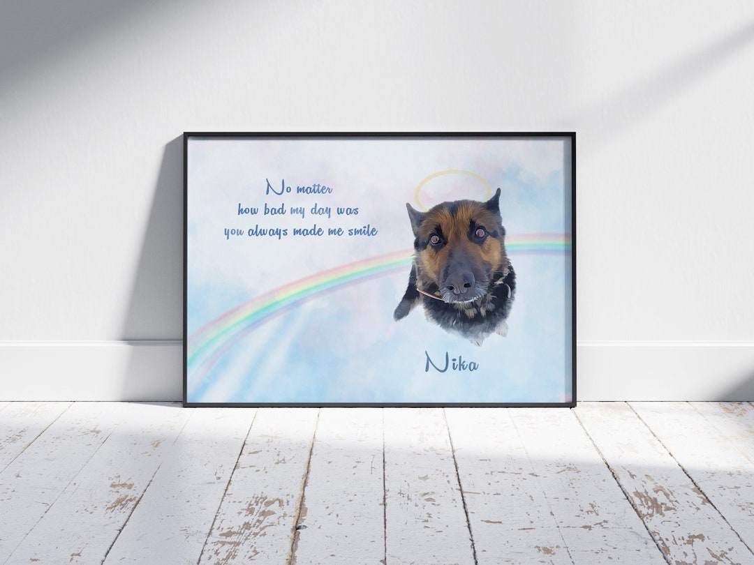 German Shepherd Rainbow Bridge in Loving Memory of Dog Pet Art ...