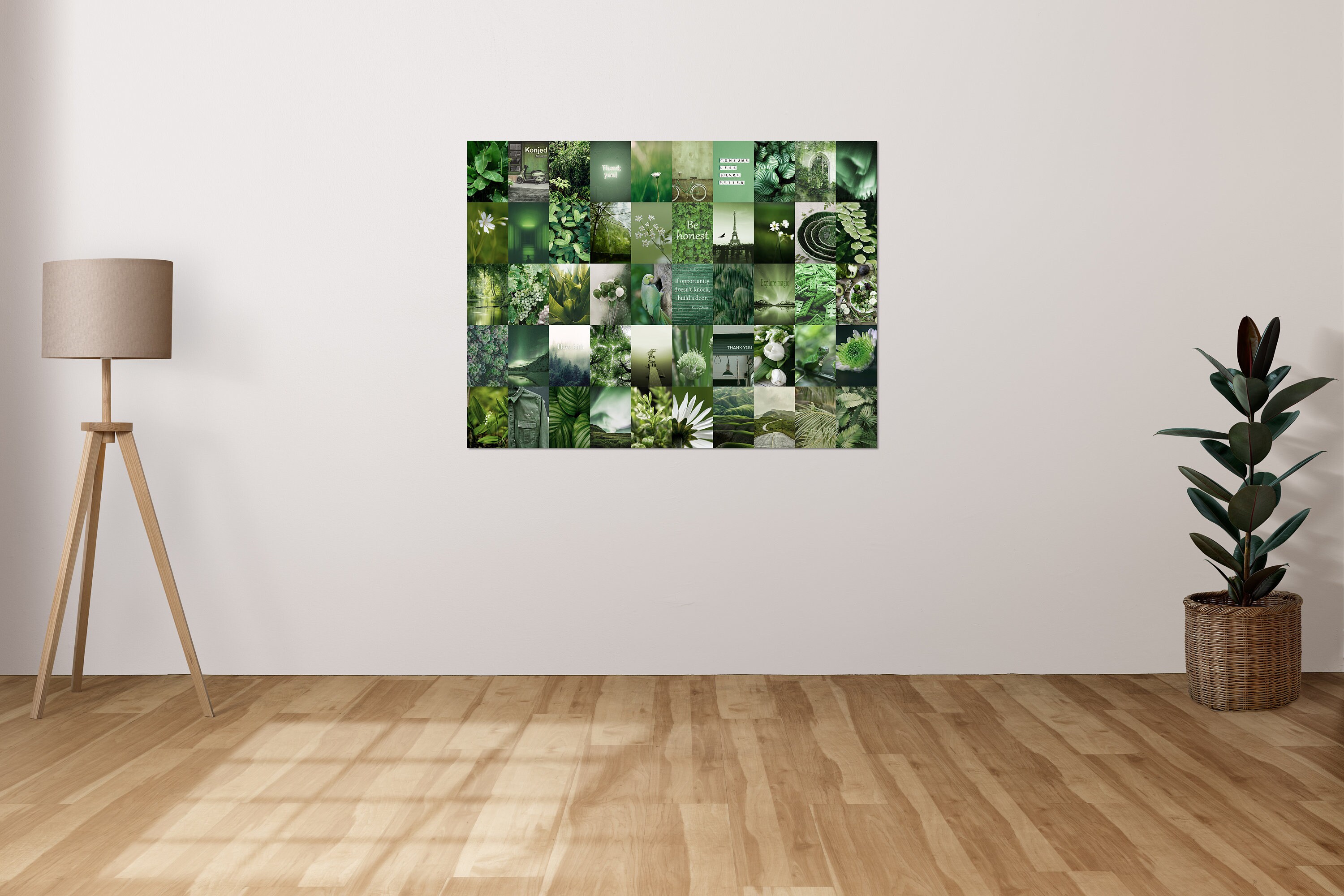 Dark Green Wall Collage Kit 50 PCS Dorm Decor for College Girls Summer ...