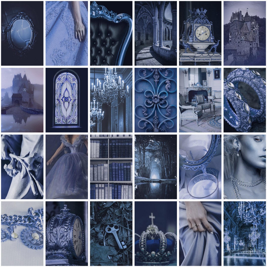 Indigo Blue Wall Collage Kit 100 PCS Royalcore Aesthetic Photo Prints ...