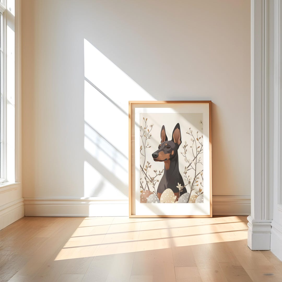 Doberman Print Easter Postcard Neutral Aesthetic Wall Decor - Etsy