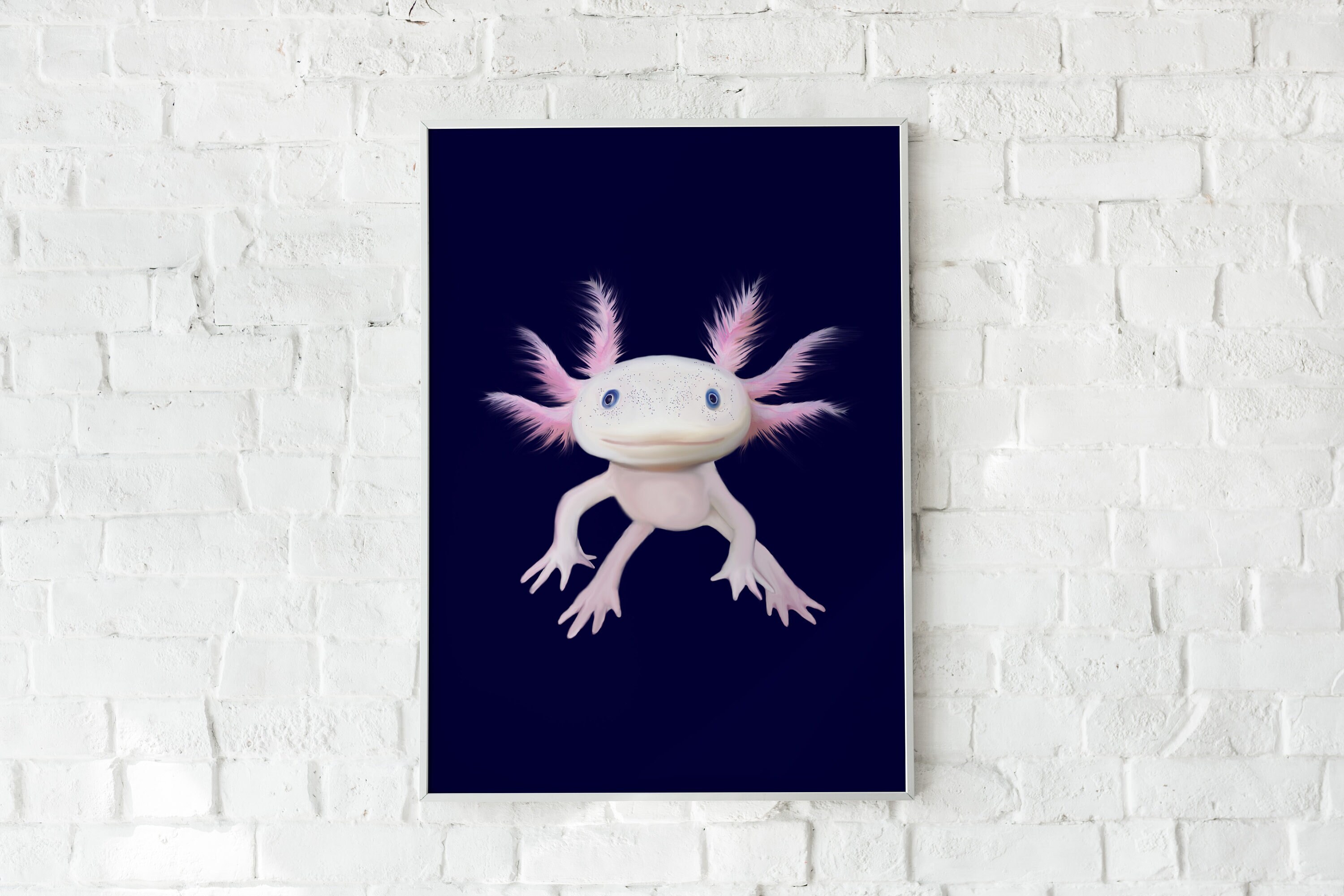 Cute Axolotl Print Marine Creatures Wall Art Printable Sea Animals ...
