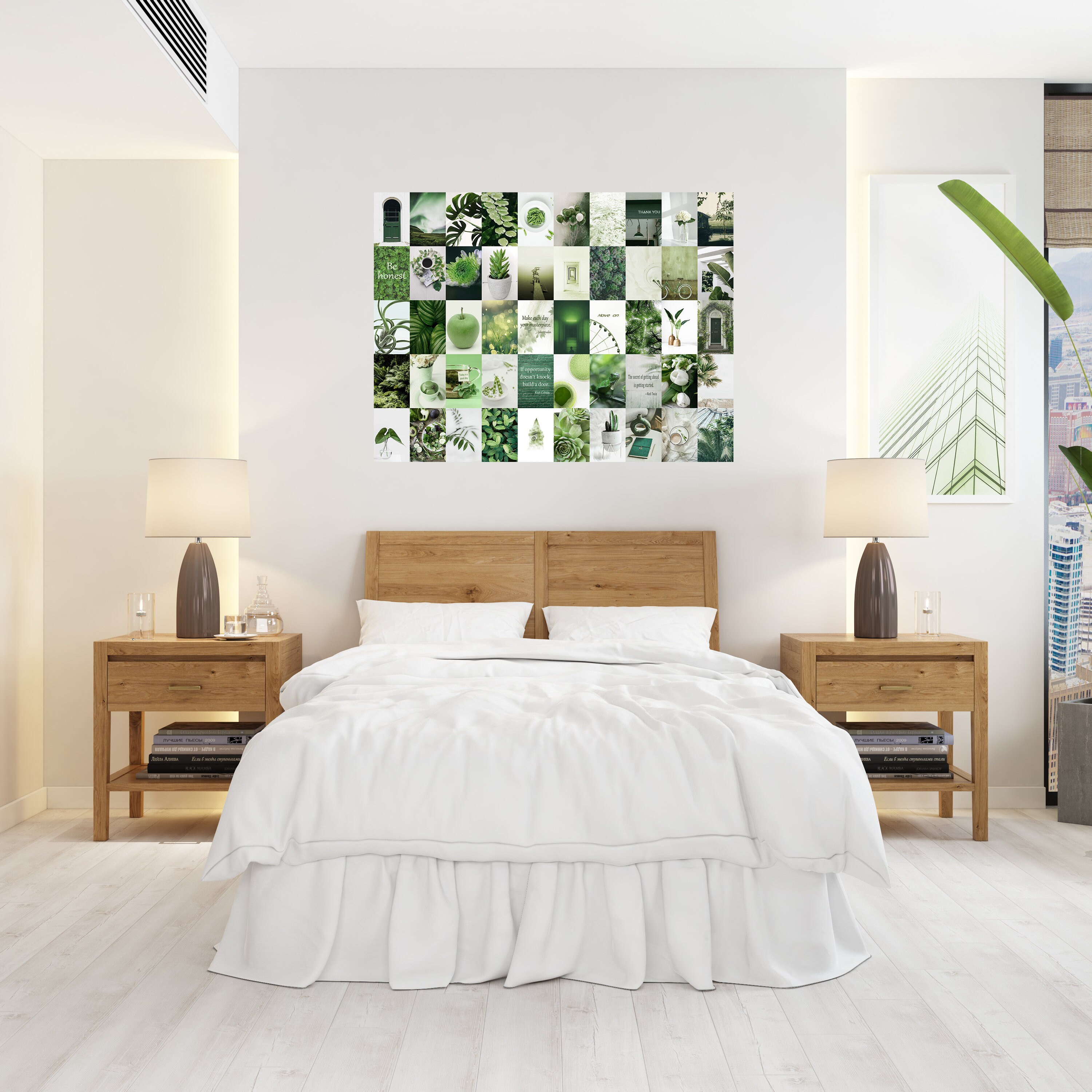 Green Wall Collage Kit 50 PCS With Motivational Phrases College ...