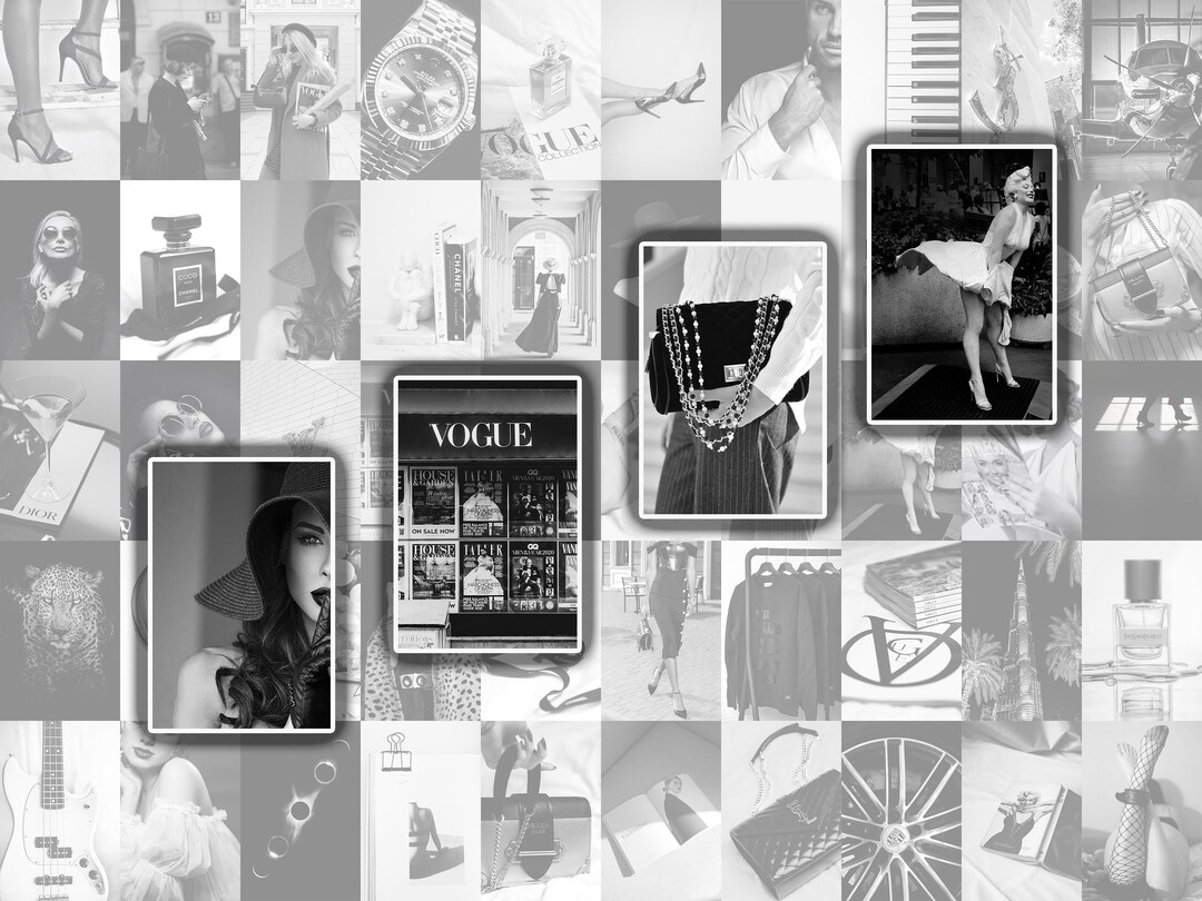 Black And White Wall Collage Kit Vogue Prints Boujee Aesthetic Dorm